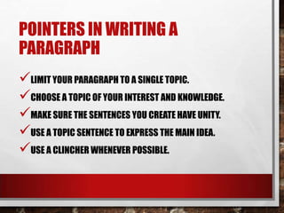 Writing Paragraphs | PPT