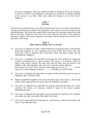 Form of Lease Agreement (Purchase this doc, Text: 08118887270 (Whatsapp ...