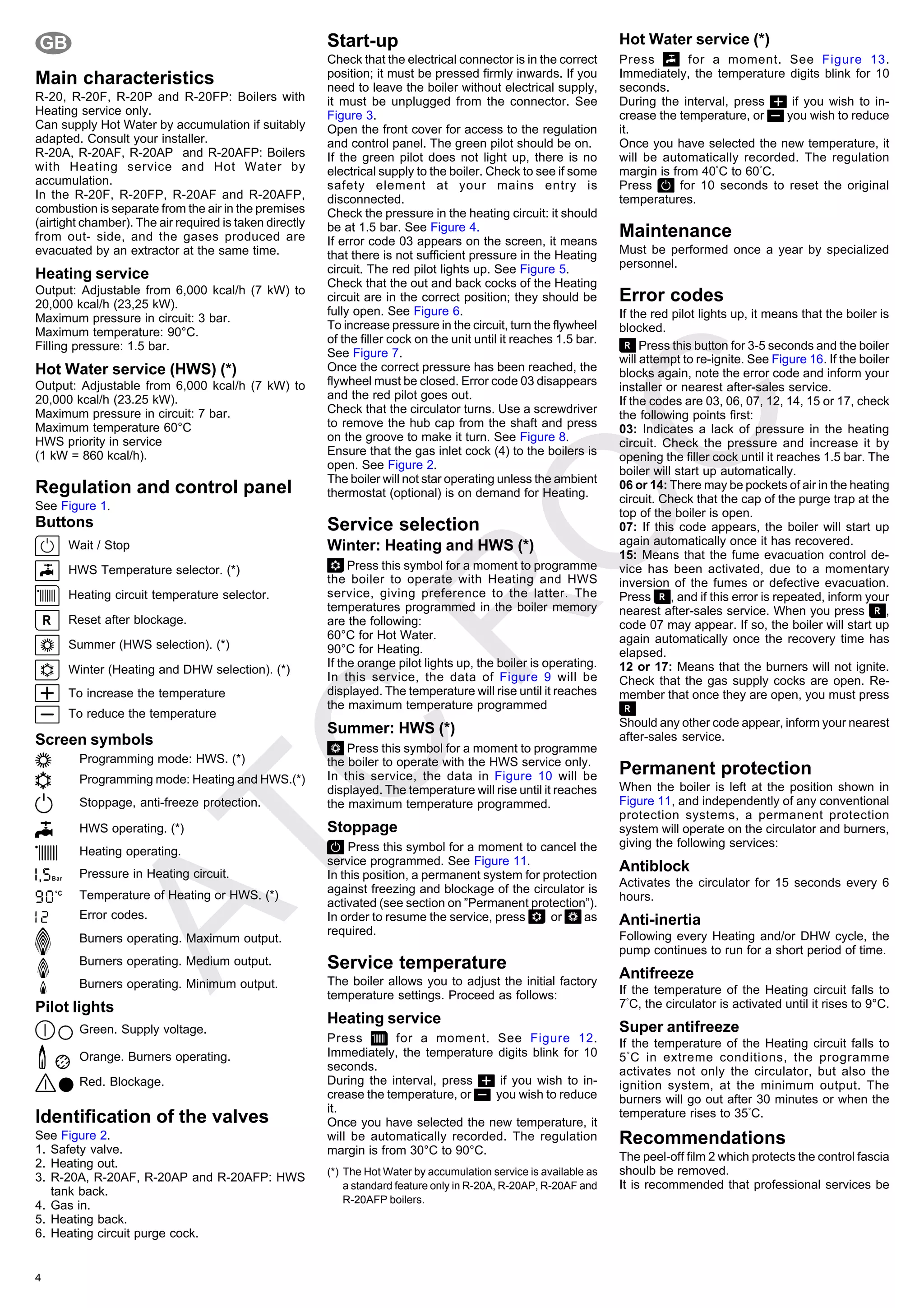 Caldeira Roca R-20/20 | PDF
