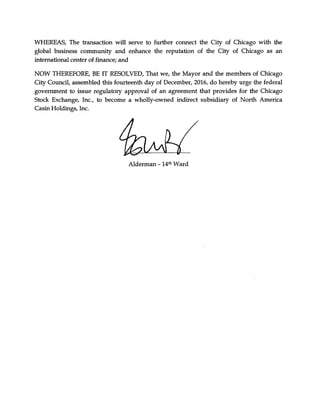 Chicago City Council Letter in Support of the Acquisition | PDF ...