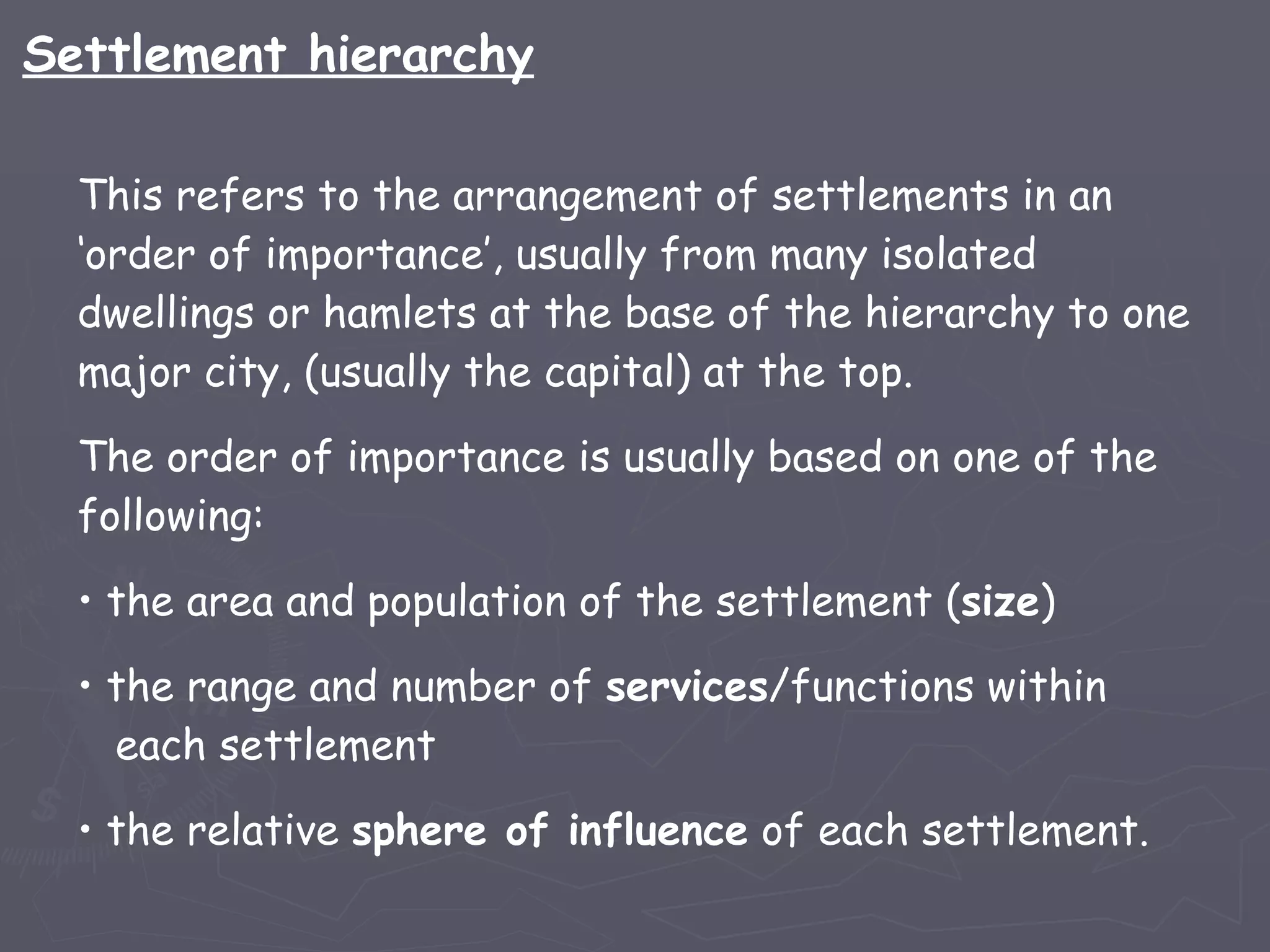 What Is A Settlement Hierarchy | PPT