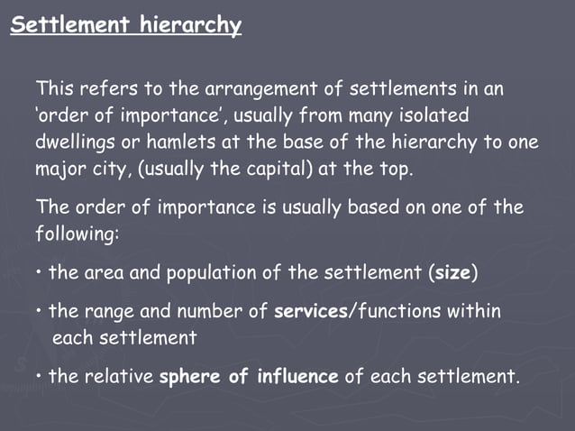 What Is A Settlement Hierarchy | PPT | Free Download