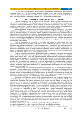 EFFECT OF WORK-LIFE BALANCE ON EMPLOYEE ENGAGEMENT IN INCREASING EMPLOYEE PERFORMANCE | PDF