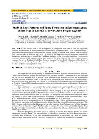 Study of Road Patterns and Space Formation in Settlement Areas on the ...