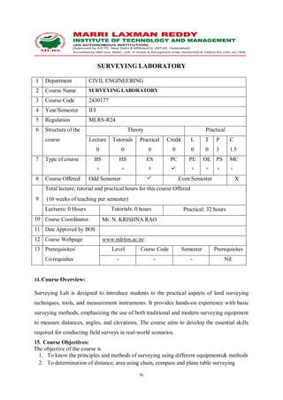 R24 SURVEYING LAB MANUAL for civil enggi | PDF