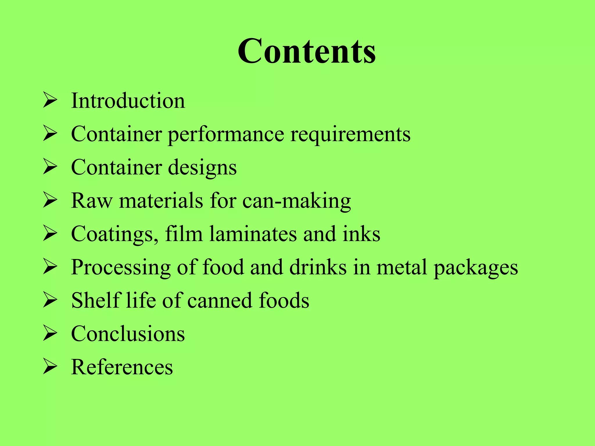 Metal cans for food | PPTX