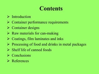 Metal cans for food | PPTX