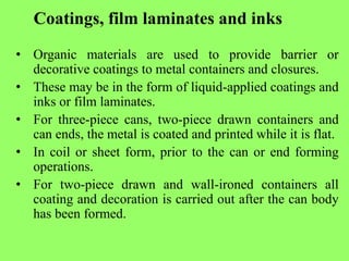 Metal cans for food | PPTX