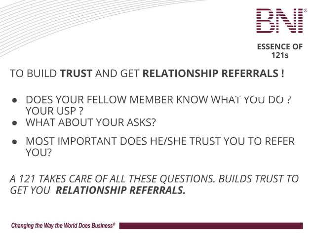 BNI 121 edu slot | PDF