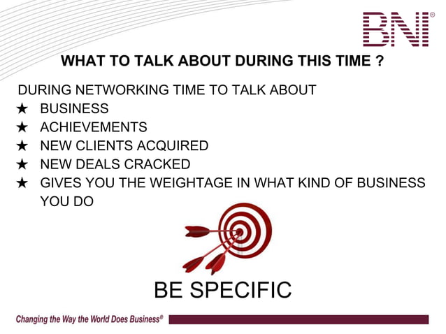 BNI networking time | PDF
