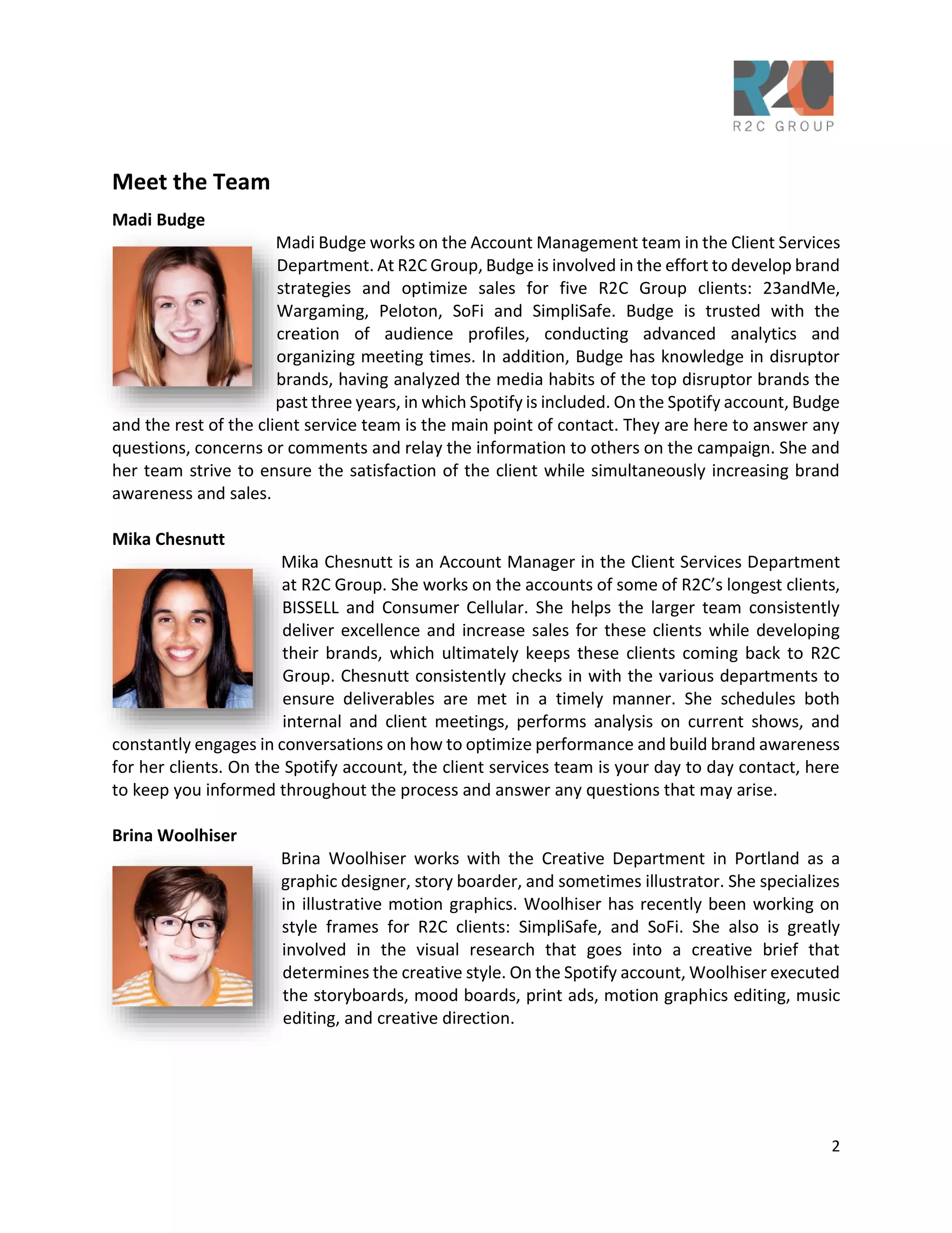 R2C Group Request for Proposal- Spotify | PDF