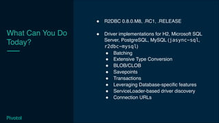 Reactive Relational Database Connectivity | PPT