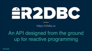 Reactive Relational Database Connectivity | PPT