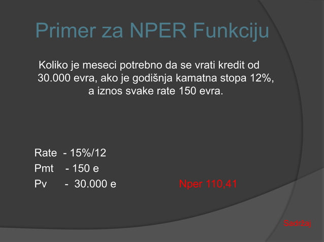 R2 MS Excel - Finansijske funkcije u Exel-u | PPTX