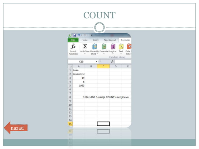 R2 MS Excel - Osnovne statističke funkcije u Excel-u - Luka Jovanović ...