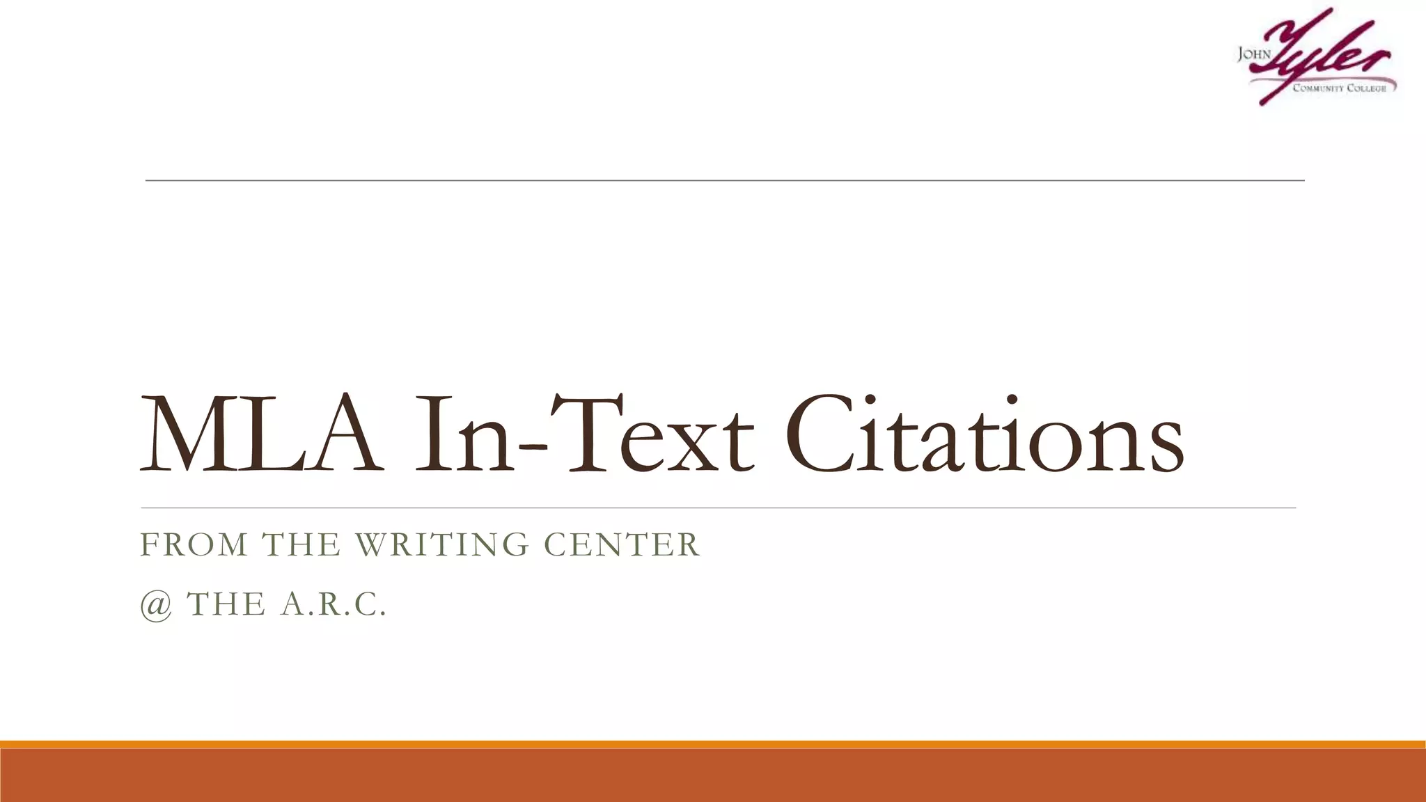 MLA in text citations | PPTX