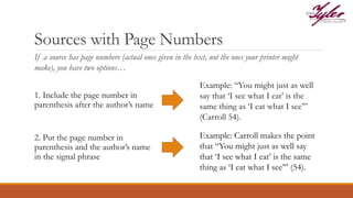 MLA in text citations | PPTX