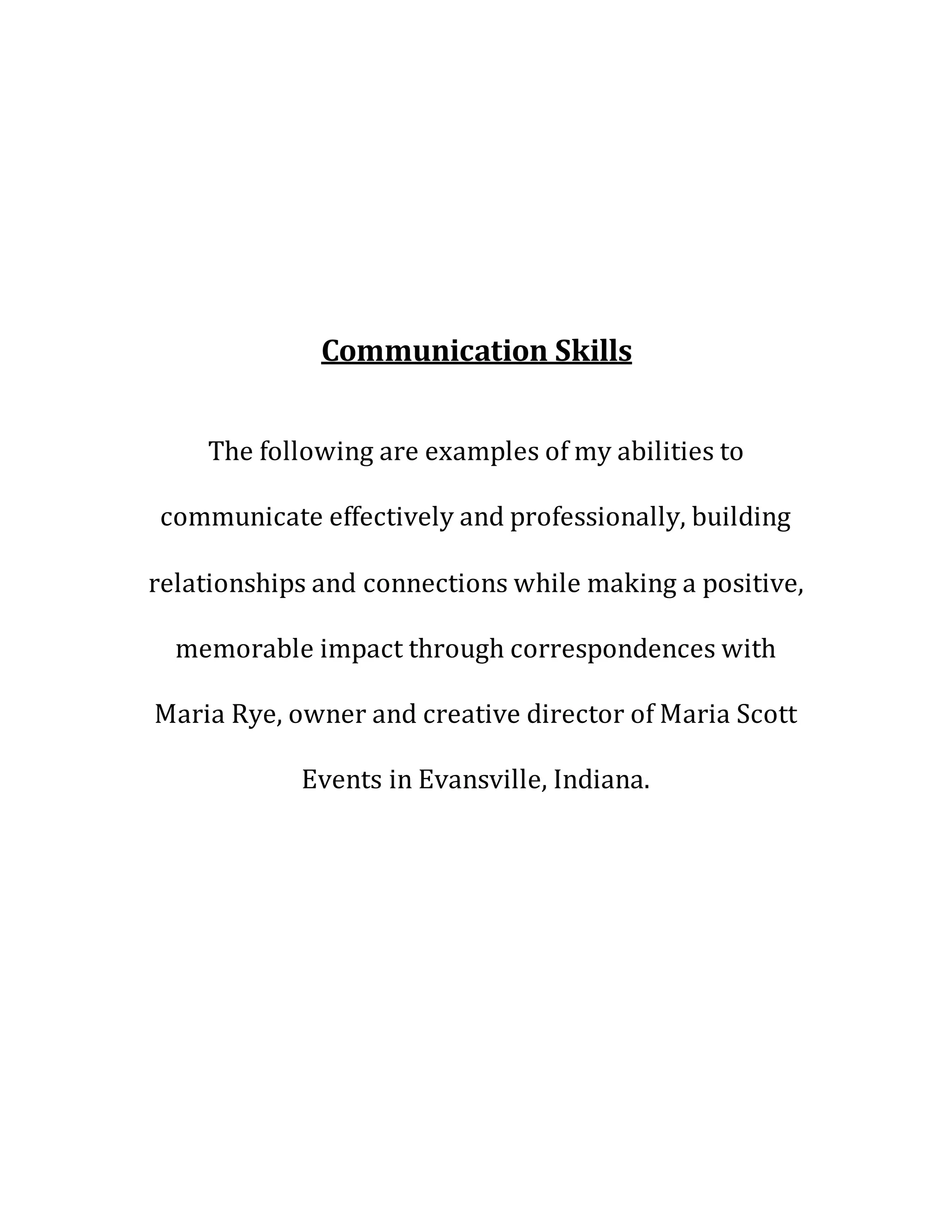 Communication Skills | DOCX