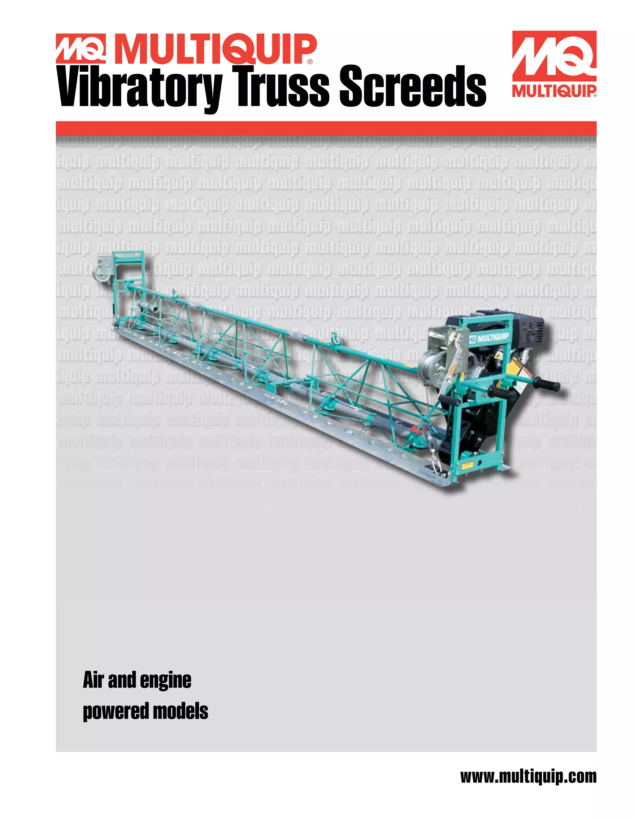 Multiquip Vibratory Truss Screeds | PDF