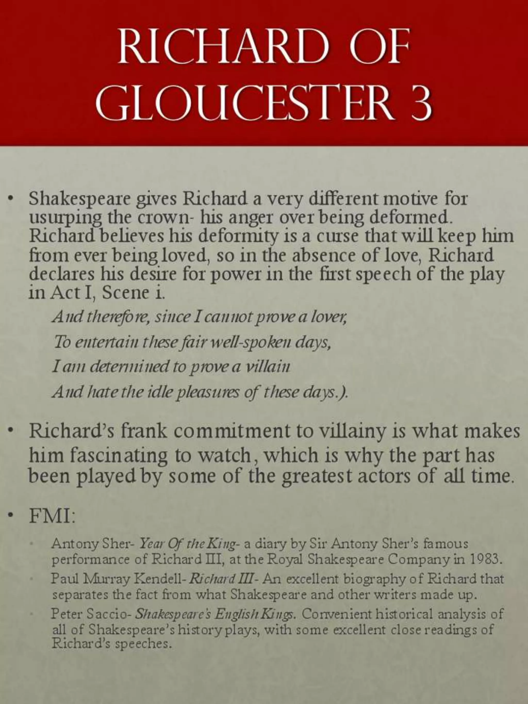 Education Packet: "Richard III" by William Shakespeare | PDF