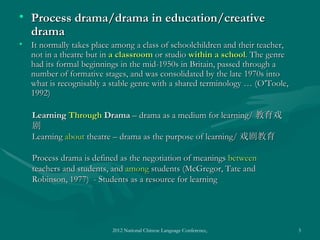 Process drama and chinese language teaching | PPT