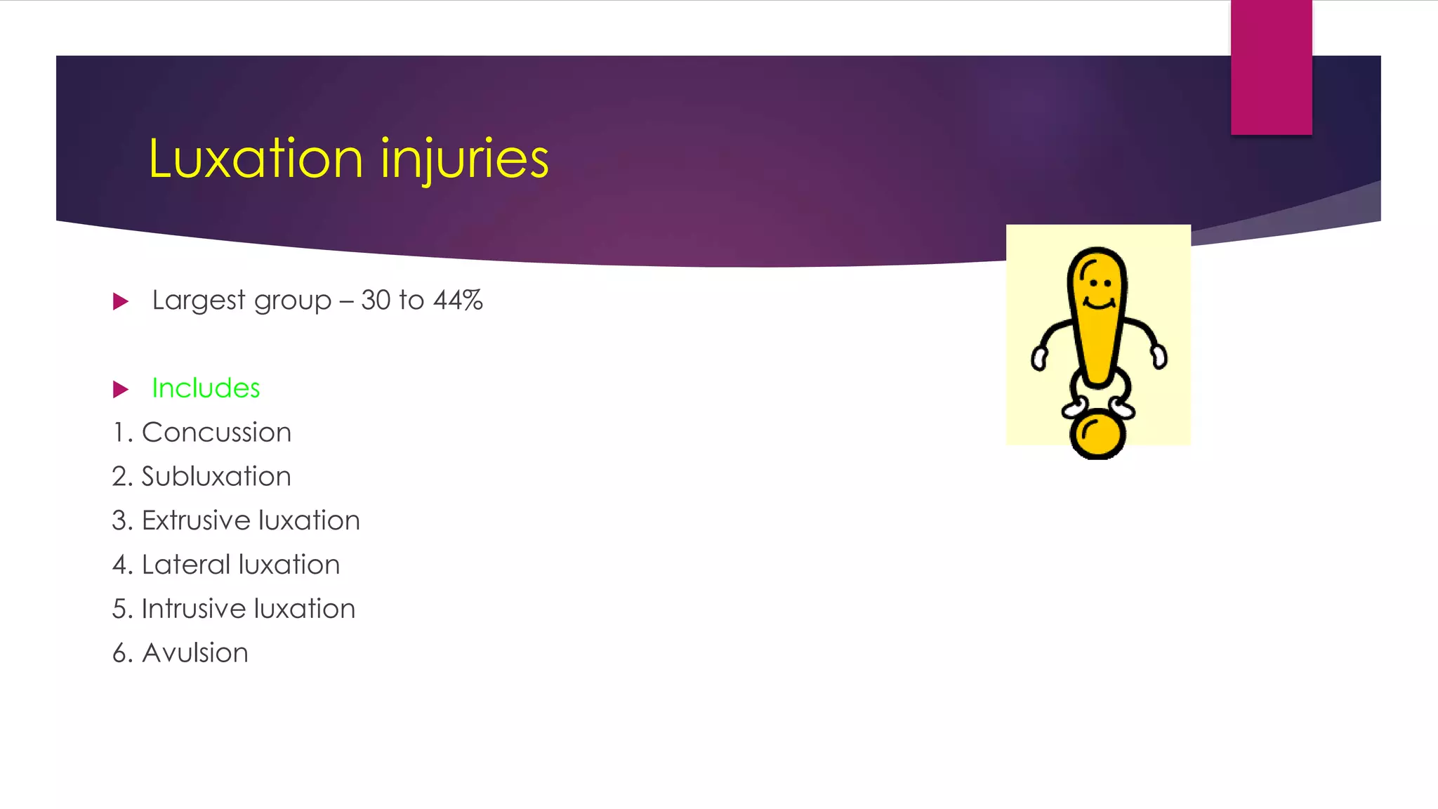 Luxation tooth injuries | PPTX