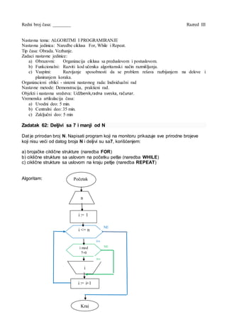 R3 T 8.2 Ciklusi sa uslovom - Zadatak 62 | DOCX