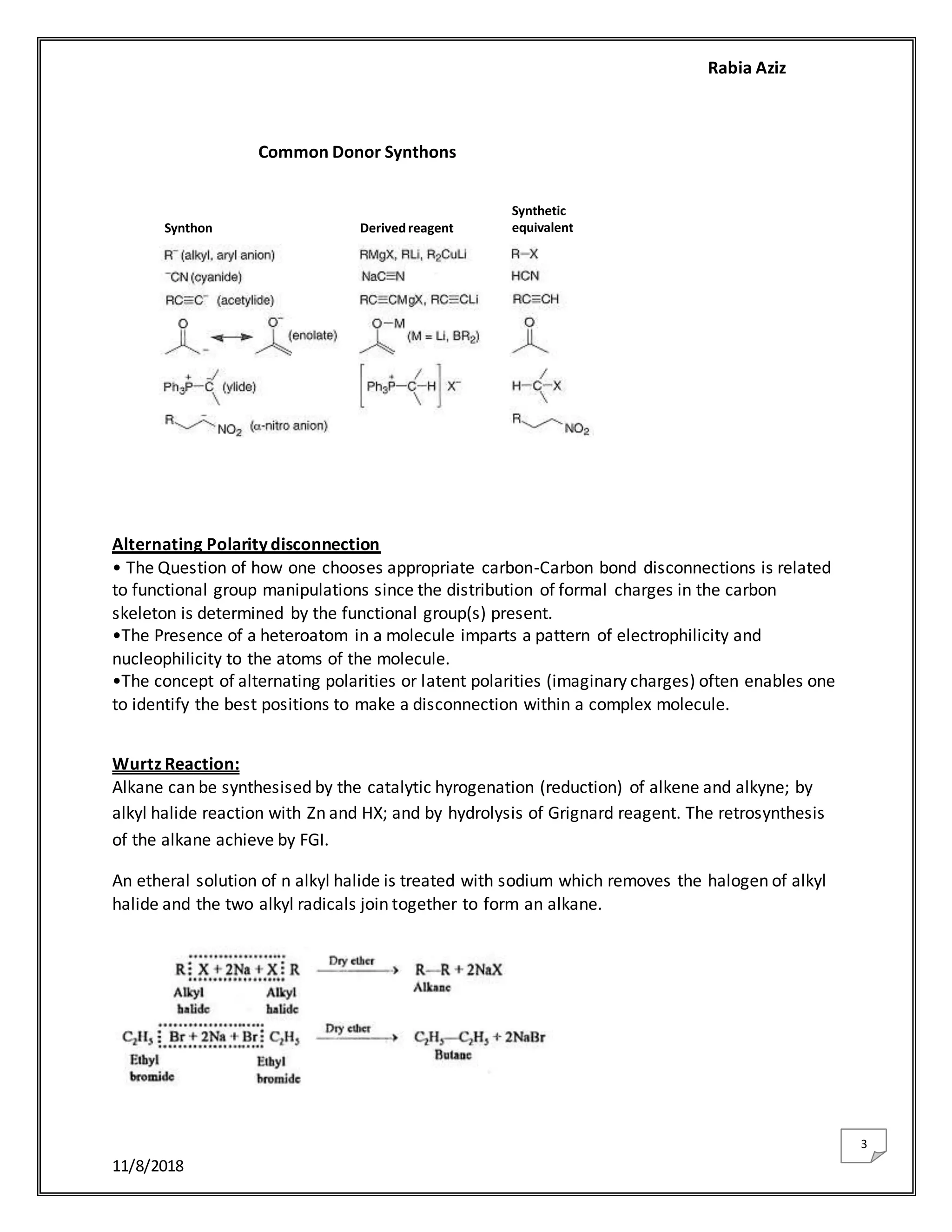 Organic Synthesis: | DOCX