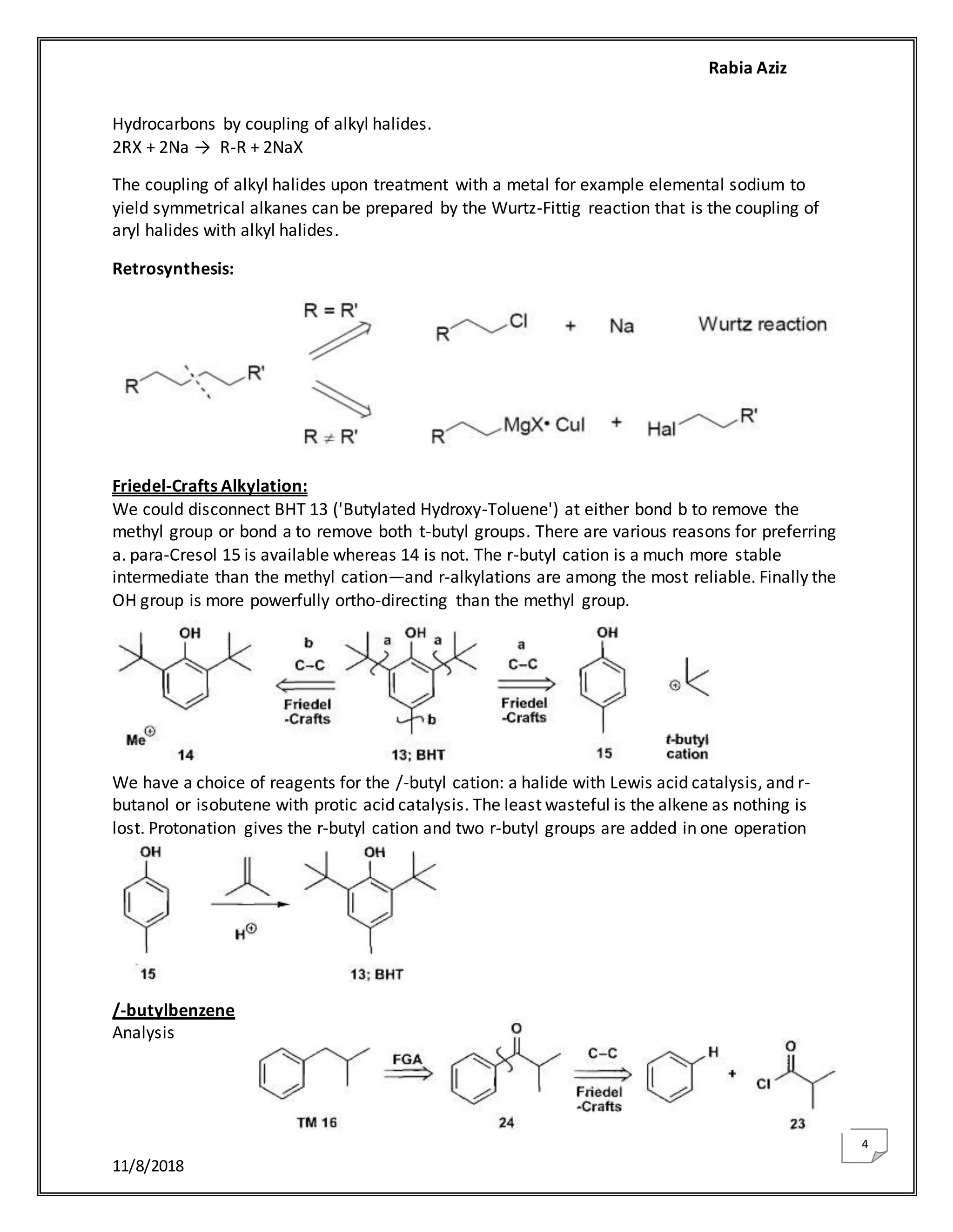 Organic Synthesis: | DOCX