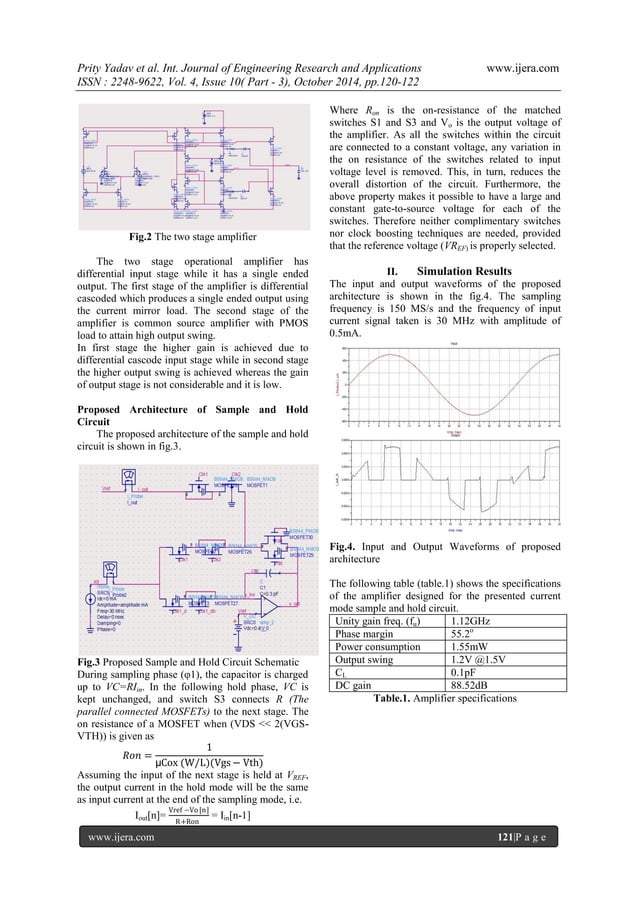 Design of a current Mode Sample and Hold Circuit at sampling rate of 150 MS/s | PDF