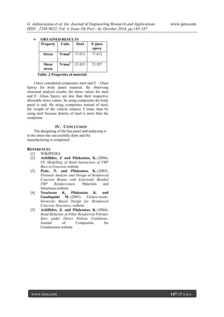 Design and Analysis of Bus Front Panel Usin G FRP