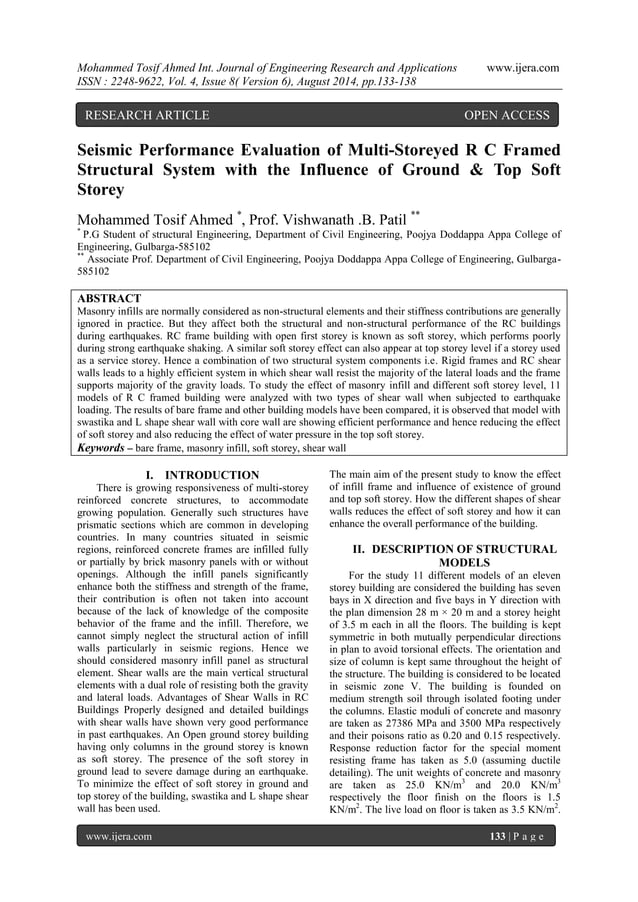 Seismic Performance Evaluation Of Multi Storeyed R C Framed Structural
