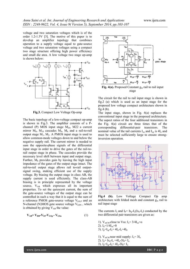 Design of a Sample and Hold Circuit using Rail to Rail Low Voltage Compact Operational Amplifier ...