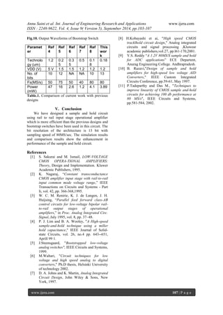 Design of a Sample and Hold Circuit using Rail to Rail Low Voltage Compact Operational Amplifier ...