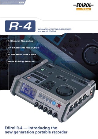 Roland Edirol R-4 R4 Brochure | PDF