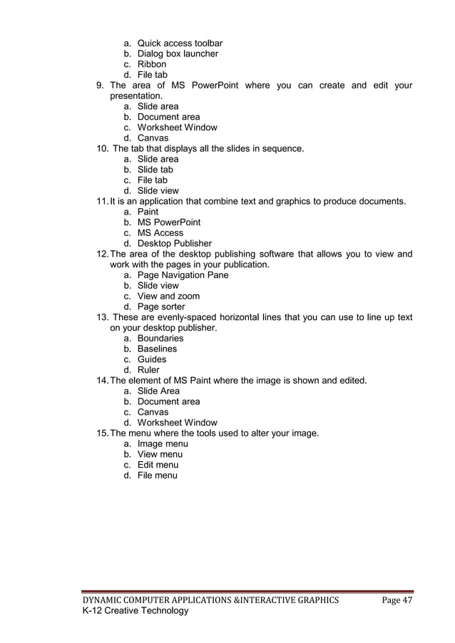 CREATIVE TECHNOLOGY 7 QI-L1 | PDF | Computer Software and Applications ...