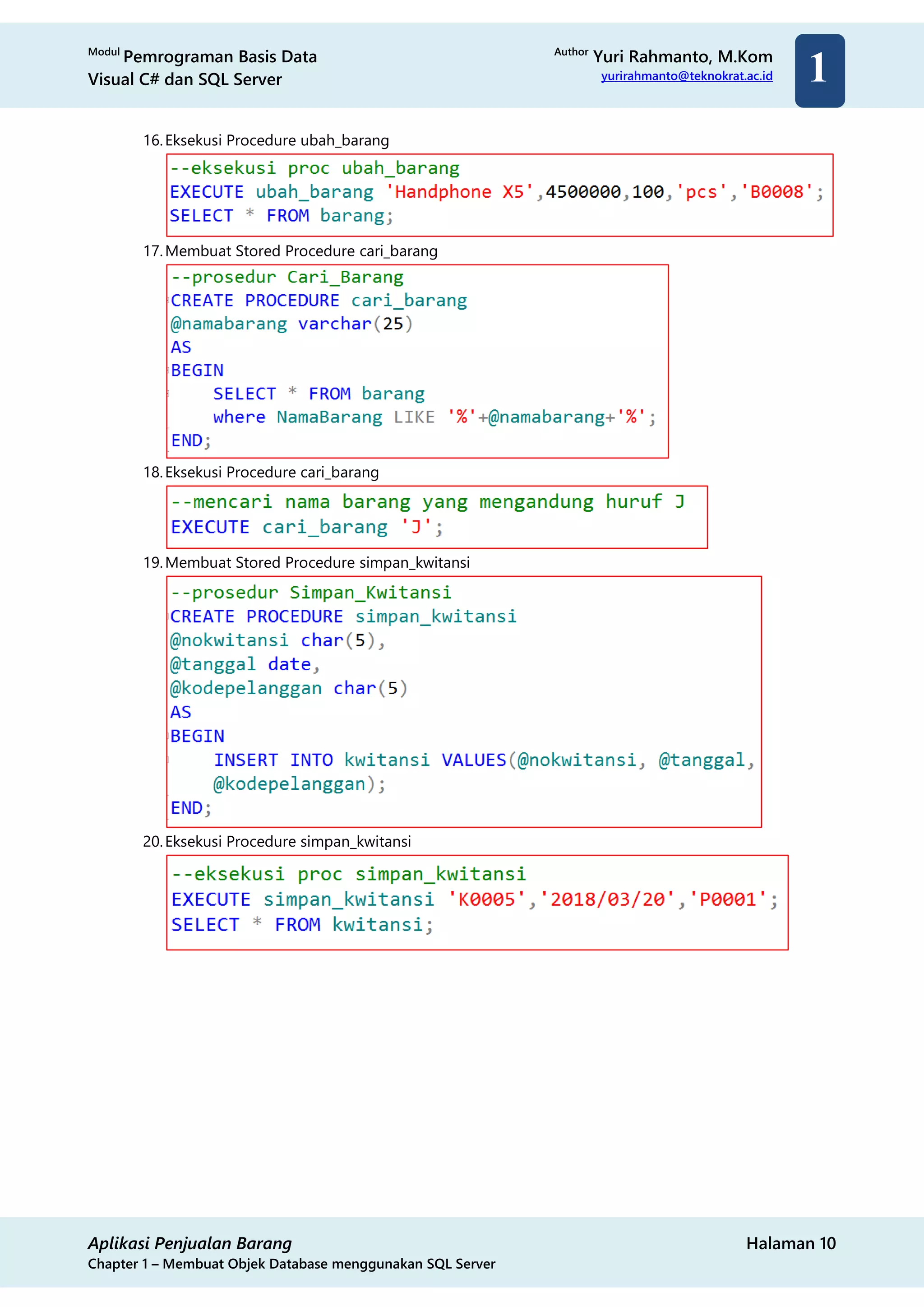 Chapter 01 - Pembuatan Database | PDF