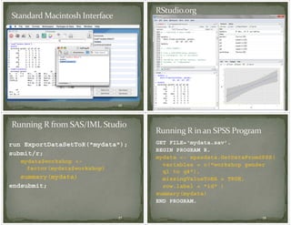 Intro to R for SAS and SPSS User Webinar | PDF