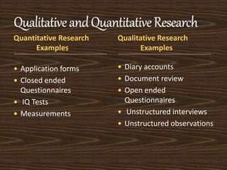 Quantitative and Qualitative Research | PPTX