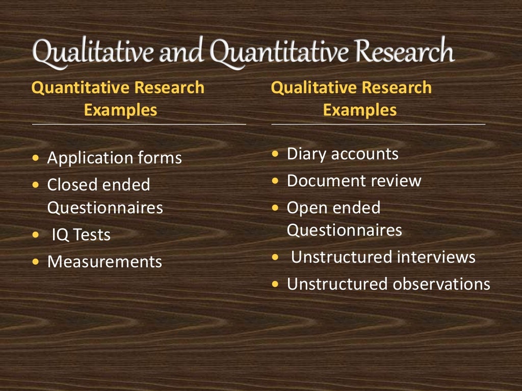 Quantitative and Qualitative Research