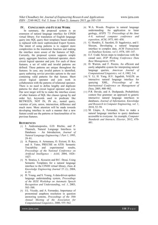 Pattern based approach for Natural Language Interface to Database | PDF