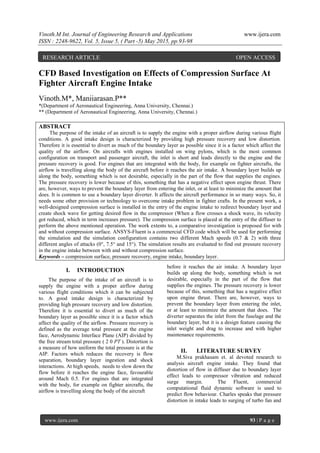 CFD Based Investigation on Effects of Compression Surface At Fighter ...