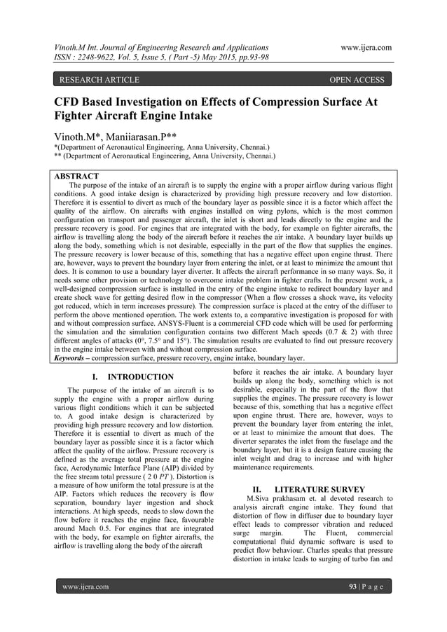 CFD Based Investigation on Effects of Compression Surface At Fighter ...