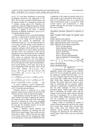 Noise Removal in SAR Images using Orthonormal Ridgelet Transform | PDF