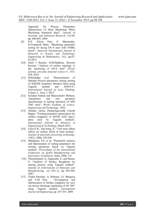 Evaluation of Optimal Parameters for Surface Roughness Using Single Objective Taguchi Method | PDF