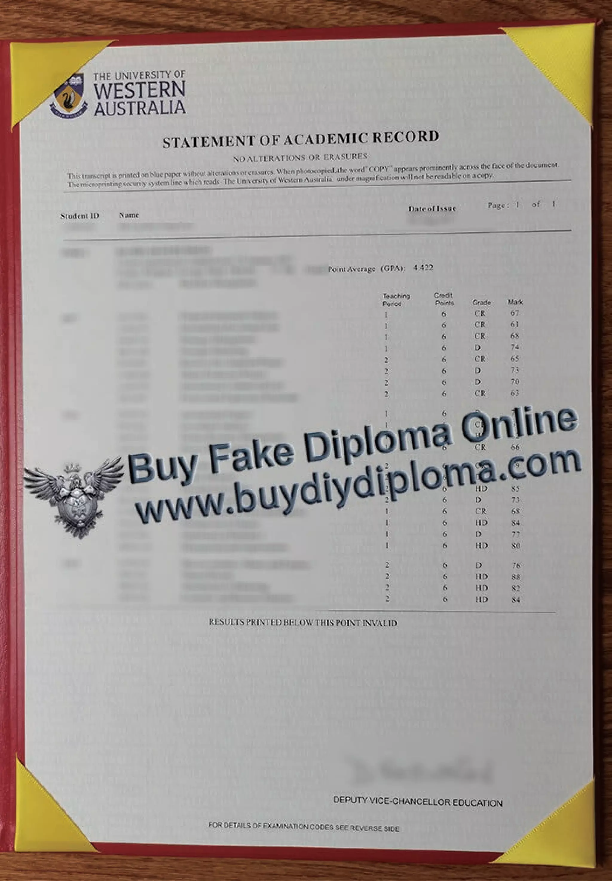 UWA fake transcript sample, Can I get the UWA fake degree | PDF
