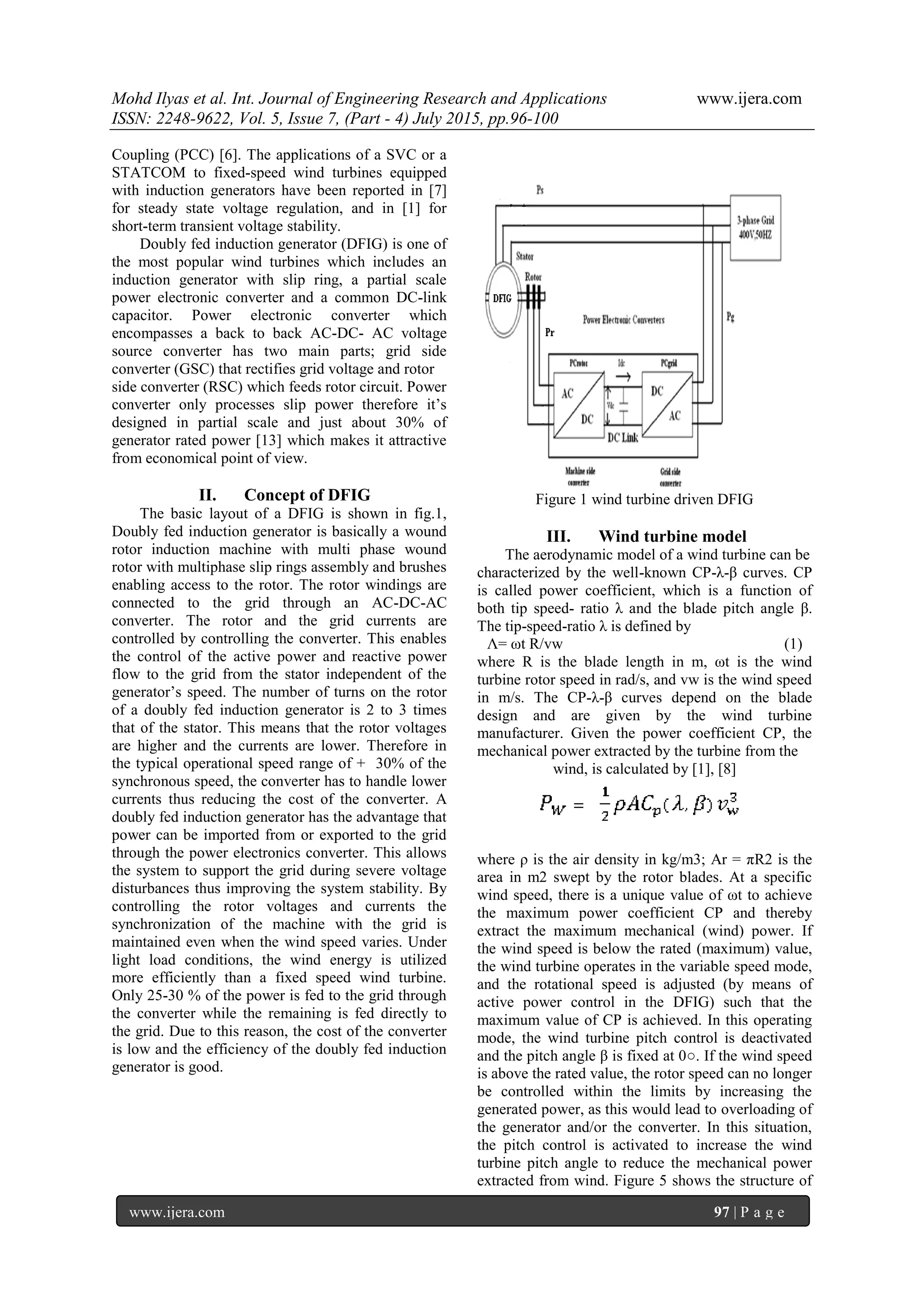 Integration Of A Wind Turbine Based Doubly Fed Induction Generator Using Statcom And Crowbar For 4478