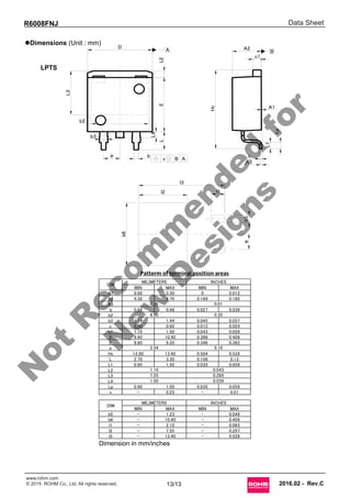 Original N-Channel R6008FNJ 6008 600V 8A TO-263 New Rohm Semiconductor | PDF
