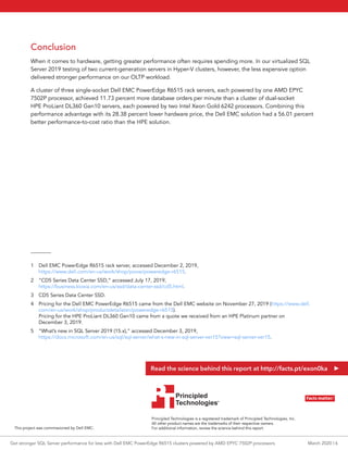 Get stronger SQL Server performance for less with Dell EMC PowerEdge R6515 clusters powered by ...