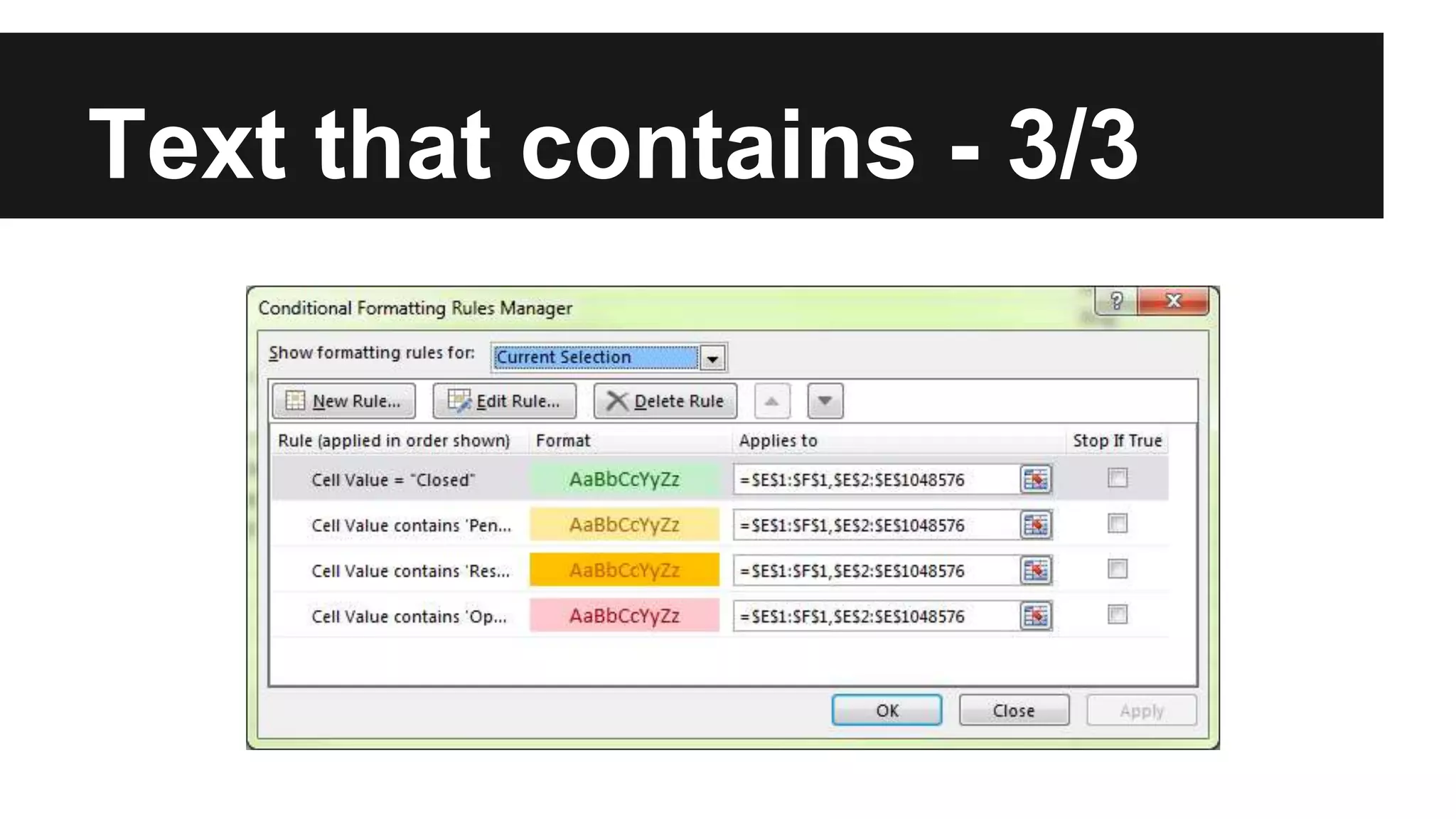 Conditional formatting - Excel | PPTX